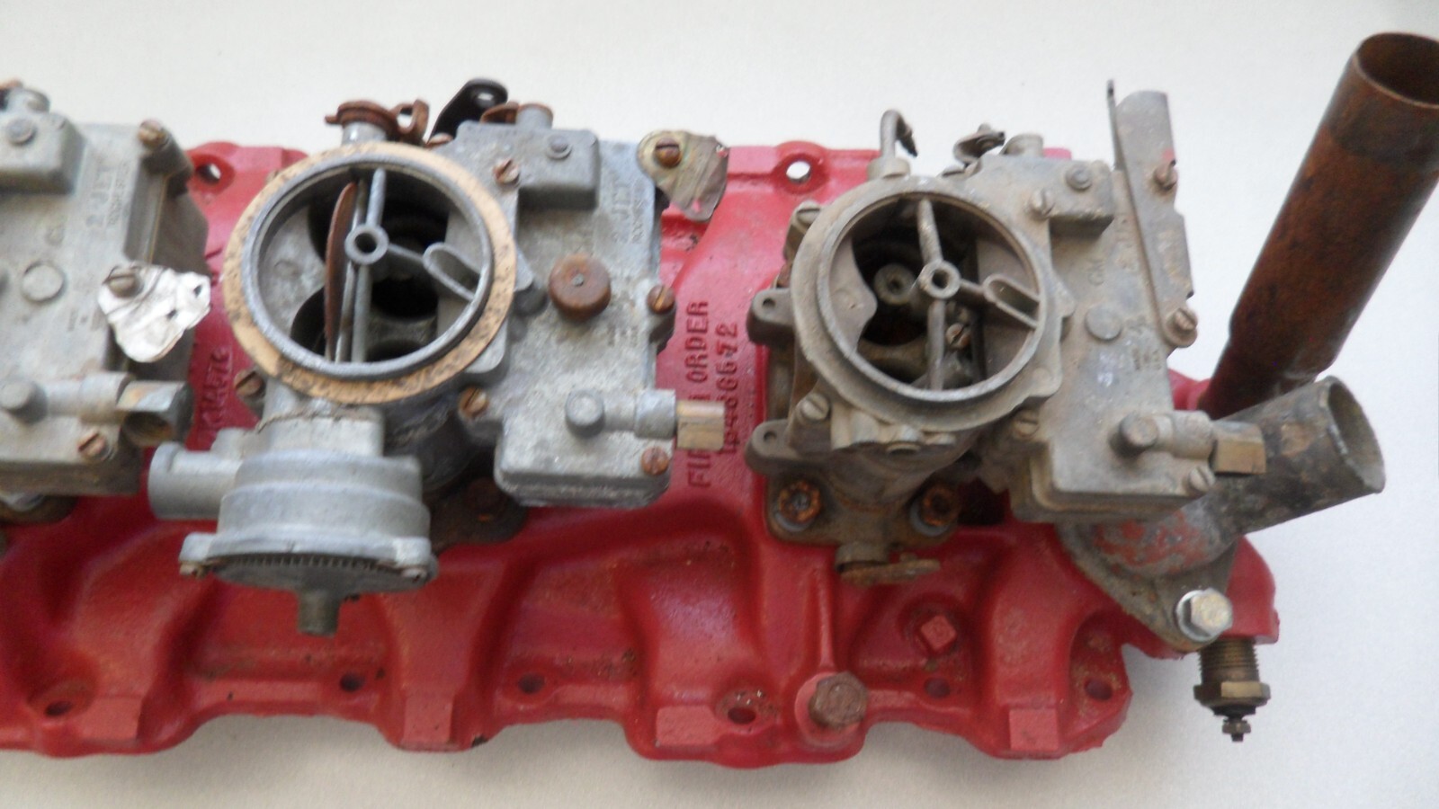 1958-1961 Chevy 348 Tri Power Intake Manifold 3x2 Rochester Carbs Hot ...