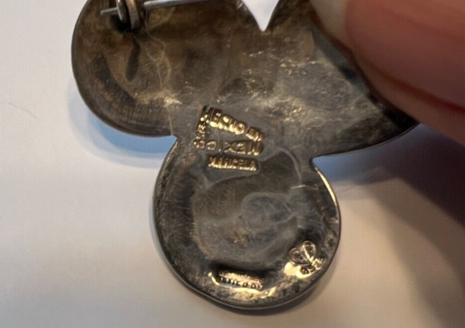 Vintage Mexican 925 sterling silver amethyst large swirl brooch pin w ...