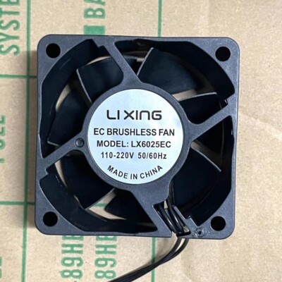 1 PCS LI XING Fan LX6025EC 110-220V 6025 6cm 2 wire cooling fan axial ...
