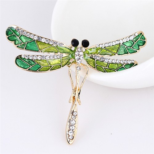 Enamel Dragonfly Brooch Crystal Collar Bridal Brooch Pin Women Jewelry ...