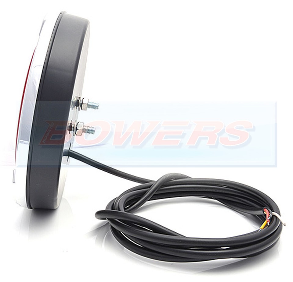 WAS W141 CHROME LED REAR ROUND HAMBURGER FOG LIGHT LAMP 140mm E ...
