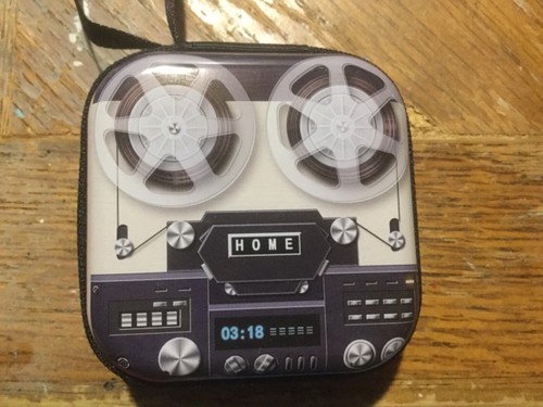 Cute Metal Earphone Earbuds Case Square Tin Box Coin Bag Reel to Reel ...