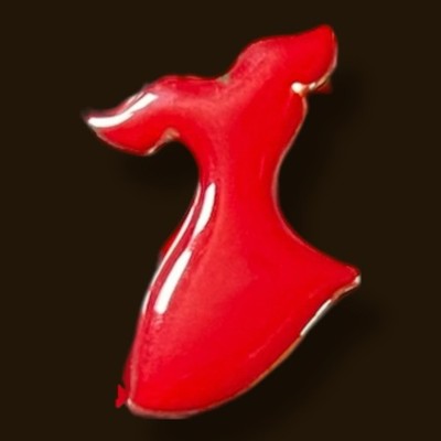 Vintage American Heart Association Go Red for Women red dress lapel pin ...