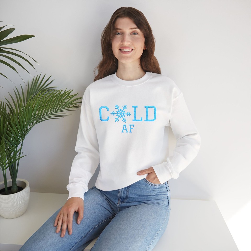 COLD AF Embroidered Unisex Heavy Blend™ Crewneck Sweatshirt | eBay