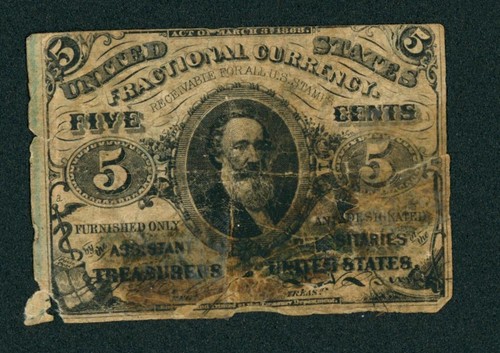 5 Cents 1863 Fractional Currency First Issue ** PAPER CURRENCY (( TAPE ...