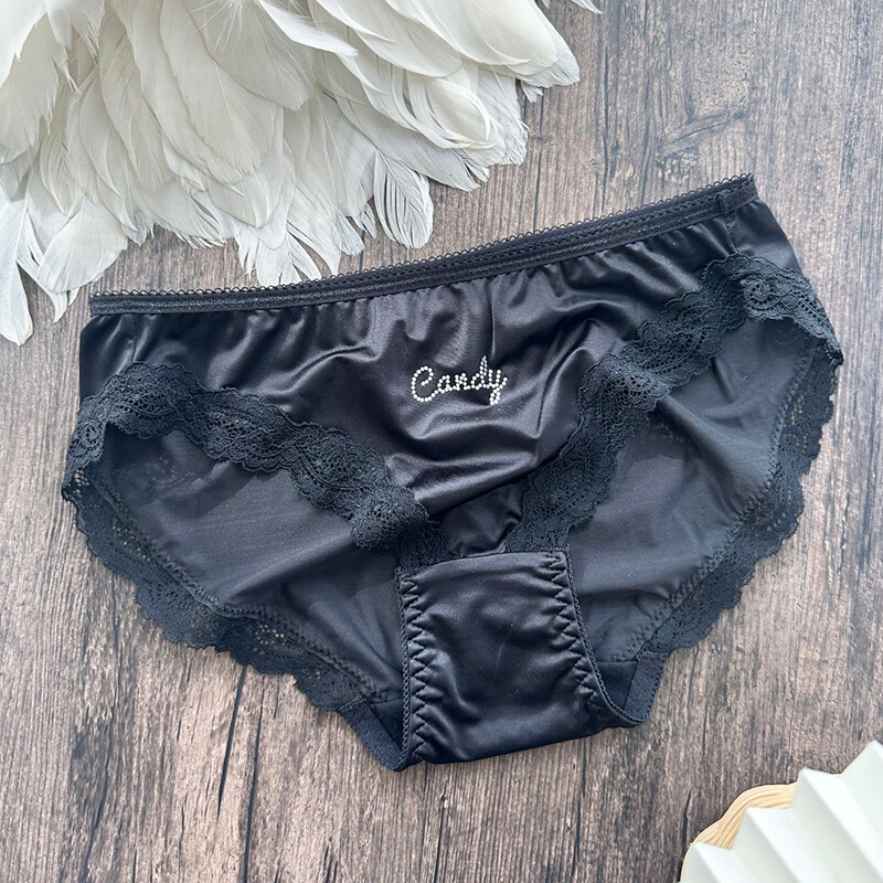 4 Packs Lot Sexy Womens Satin Panties Full Briefs Lace Lady Underwear ...