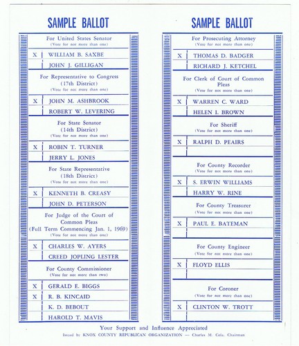 Vintage 1968 Vote Republican Ohio GOP Political Brochure Knox County ...