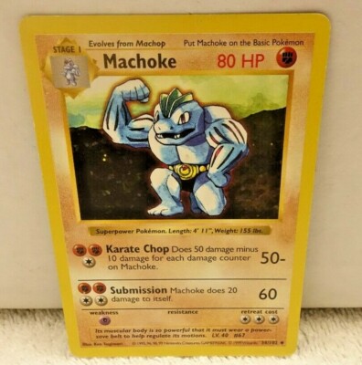POKEMON MACHOKE 34/102 MINT 1999 BASIC POKEMON CARD | eBay