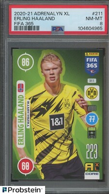 2020-21 Panini Adrenalyn XL Fifa 365 Soccer #211 Erling Haaland PSA 8 ...
