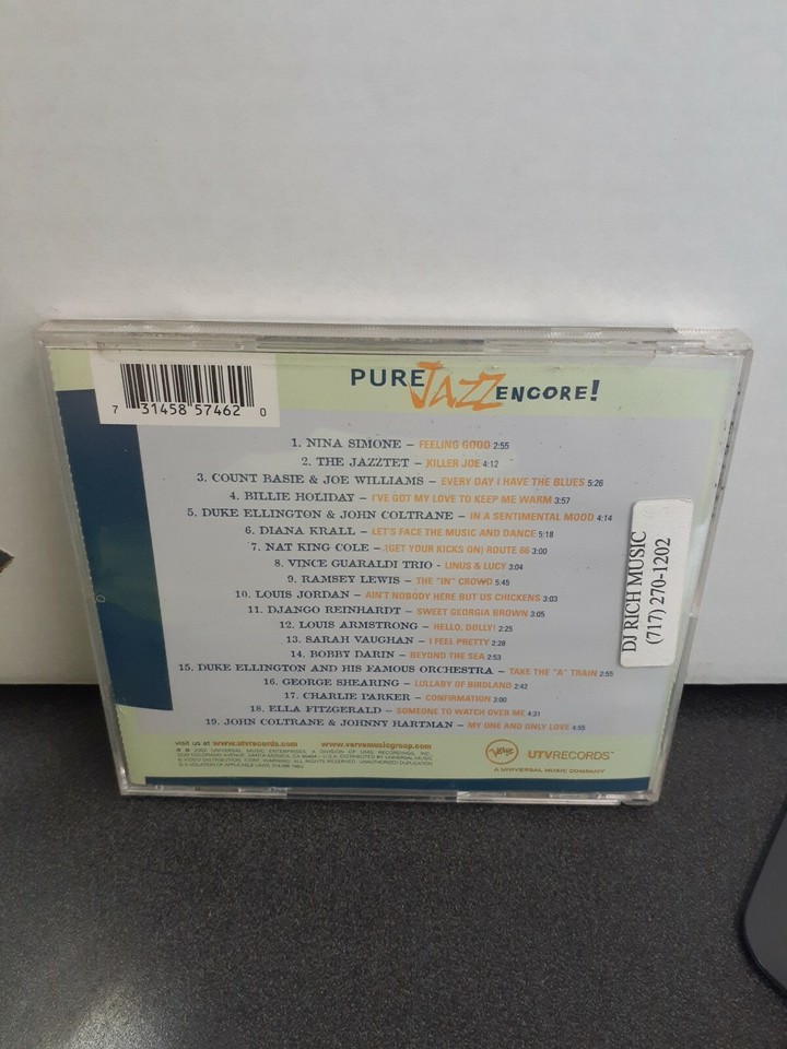 Pure Jazz Encore / Various : Pur Jazz Encore Jazz 1 Disc CD ...