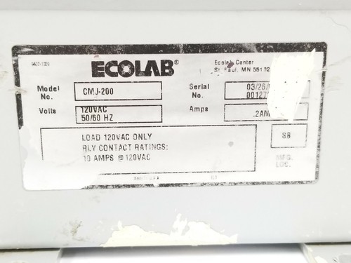 HOFFMANN A-664CHSCFGW ENCLOSURE 6.00X6.00X4.00 ECOLAB CONTROL MASTER JR ...