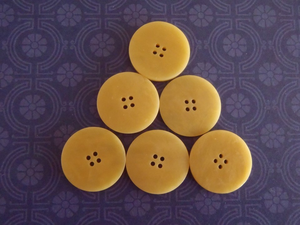 6 Vintage French Art Deco Casein 40s Buttons 22mm Sew Craft Jewelry ...