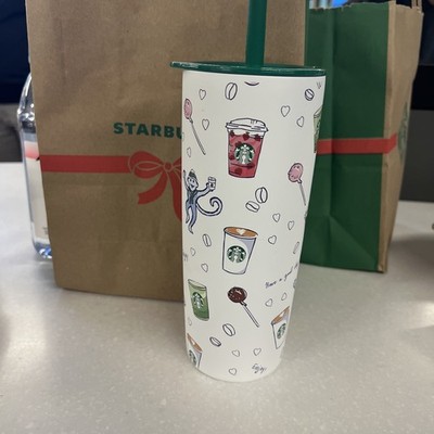 Starbucks X Roller Rabbit Stainless Steel Tumbler Cup Holiday Christmas ...