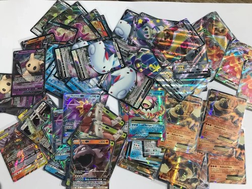 Pokemon 50 Card Lot GUARANTEE 3 V/GX/EX/MEGA/FULL ART +5 Reverse/Holo ...