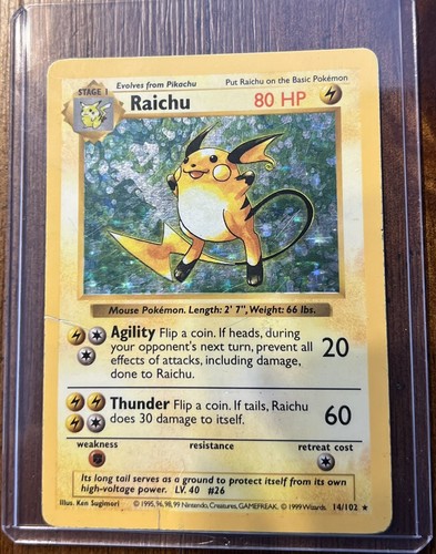 Pokémon TCG Raichu Base Set 14/102 Holo Shadowless Holo Rare | eBay