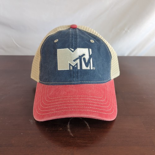 MTV Trucker Hat Mesh Back Snapback Blue Red White - Cap America New w/ Tag | eBay