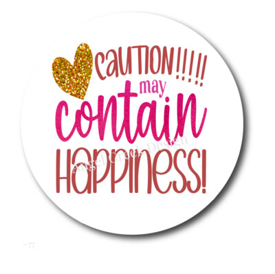 Caution May Contain Happiness Scrapbook Stickers Envelope Seals Happy ...