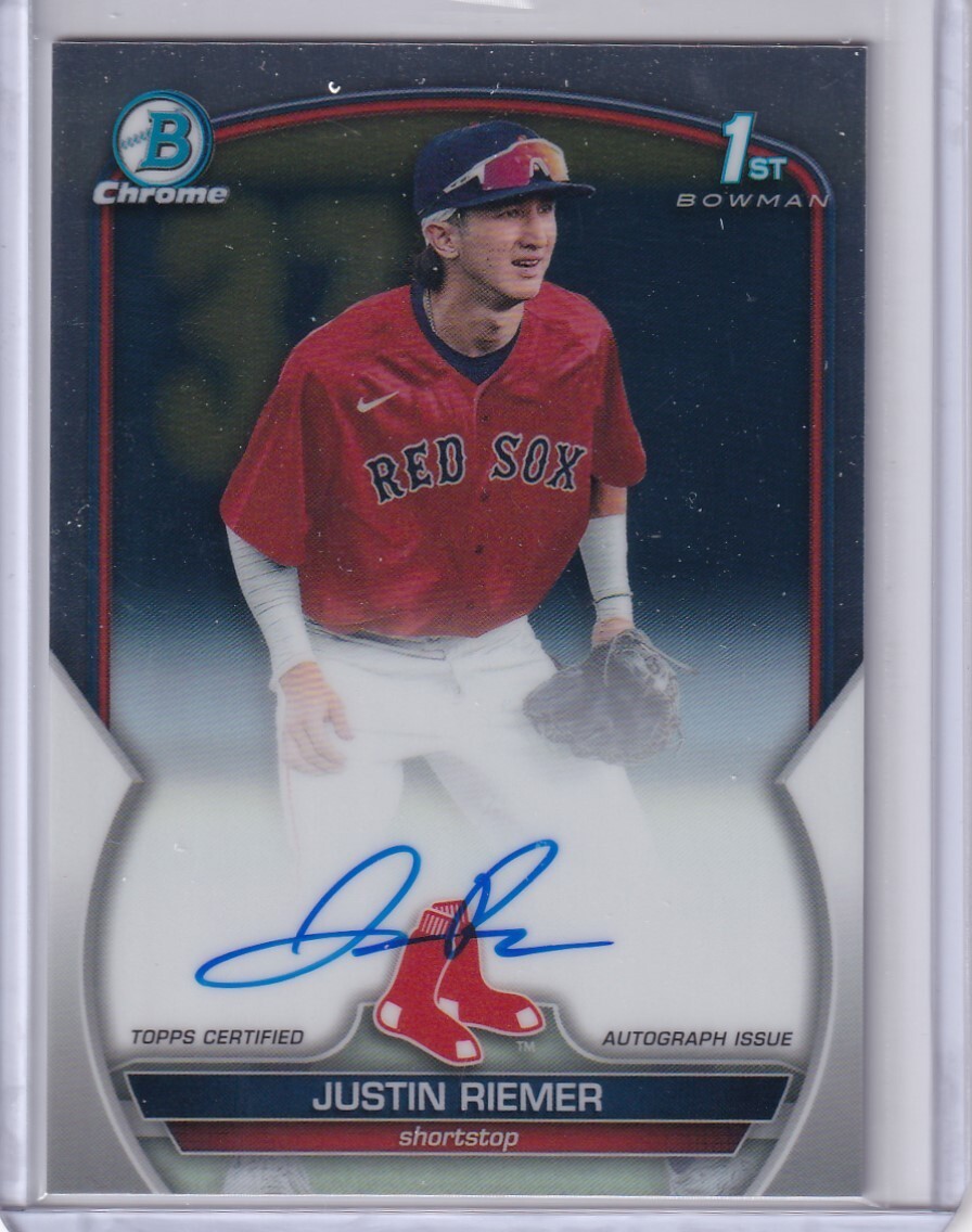 Justin Riemer 2023 Bowman Chrome Draft 1st Auto Boston Red Sox $1.50 ...
