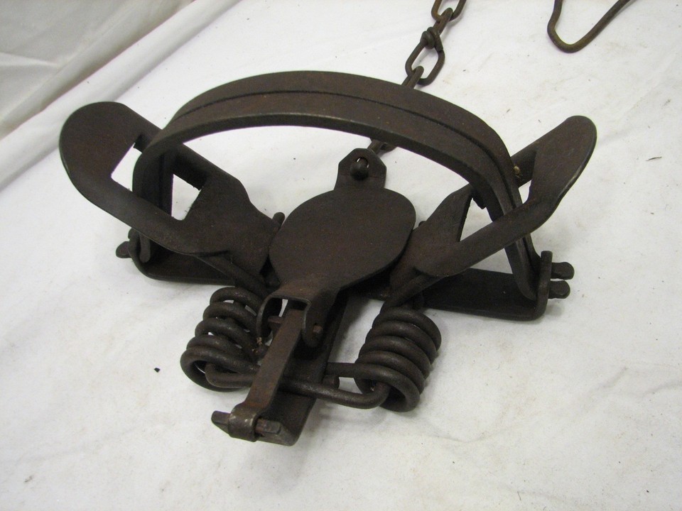 Antique Gibbs 1925 Patent No. 4 Animal Trap Chester PA Single Grip ...