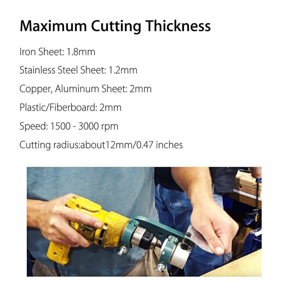 Metal Cutting Double Head Sheet Nibbler Saw Cutter Drill Attachment ...