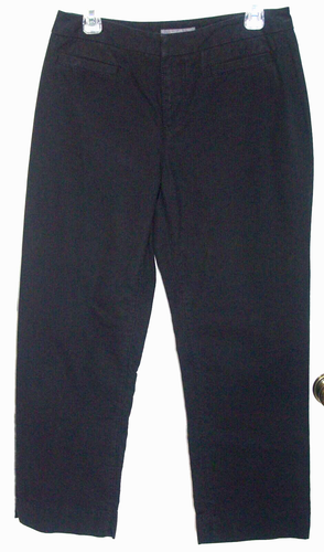 Liz Claiborne Flat Front Casual Black Shadow Stripe Audra Fit Capri ...