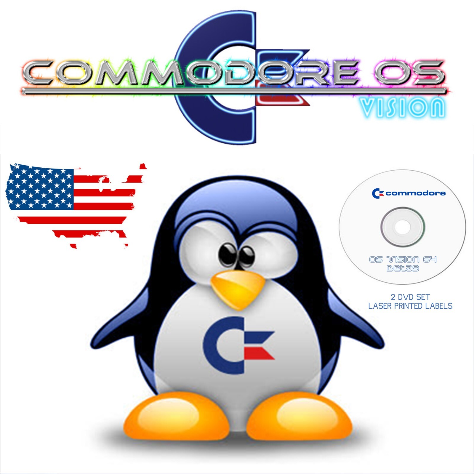 Commodore OS Vision 64 Beta9 Live Installer 2 DVD Set June 2023 USA ...