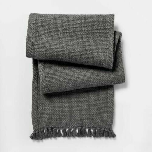 Threshold Dark Gray Basketweave Table Runner 20" x 90" | eBay