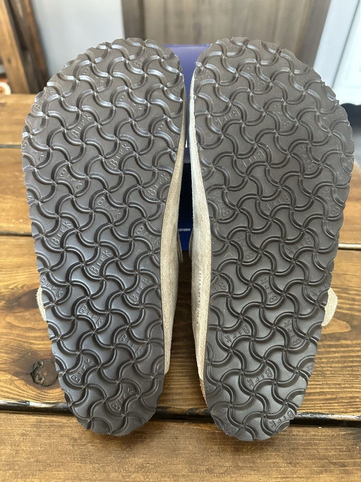 Birkenstock Boston Taupe Suede Leather Soft Footbed Unisex Clog Shoes ...