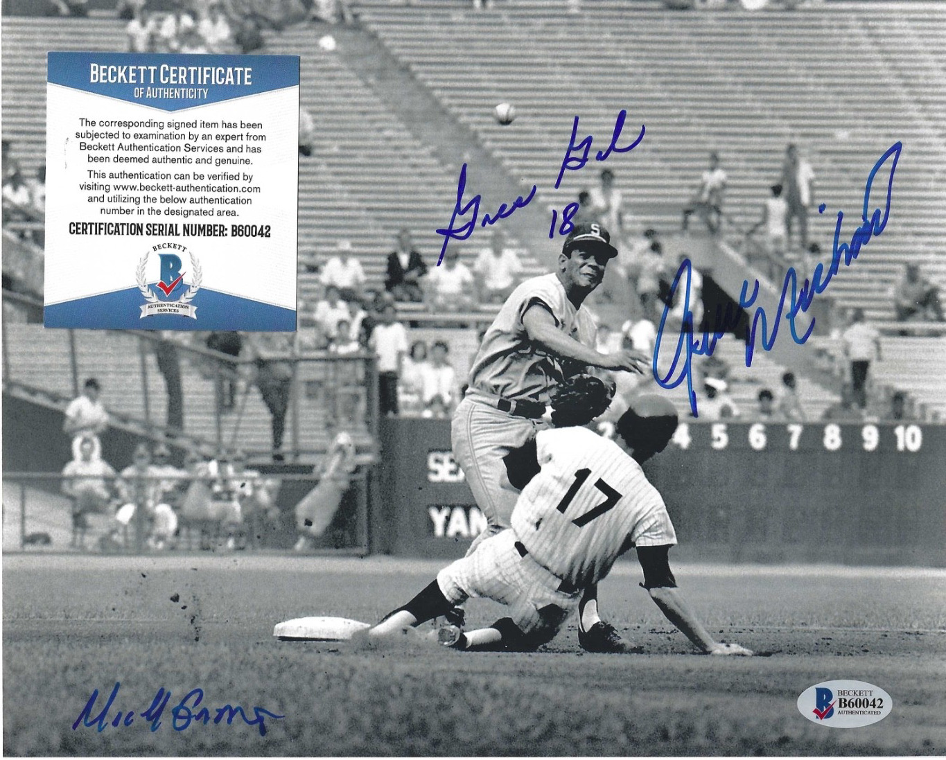 Pilots & Yankees signed Gus Gil & Gene Michael - 8x10 - AUTHENTICATED ...