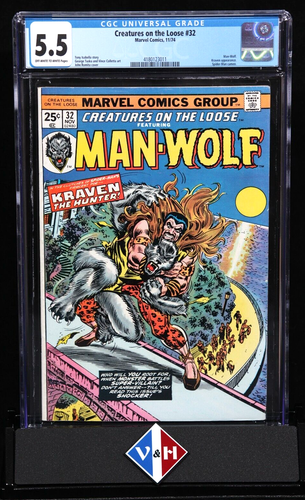 Creatures on the Loose #32 ~ CGC 5.5 ~ feat. Kraven and Man-Wolf ...