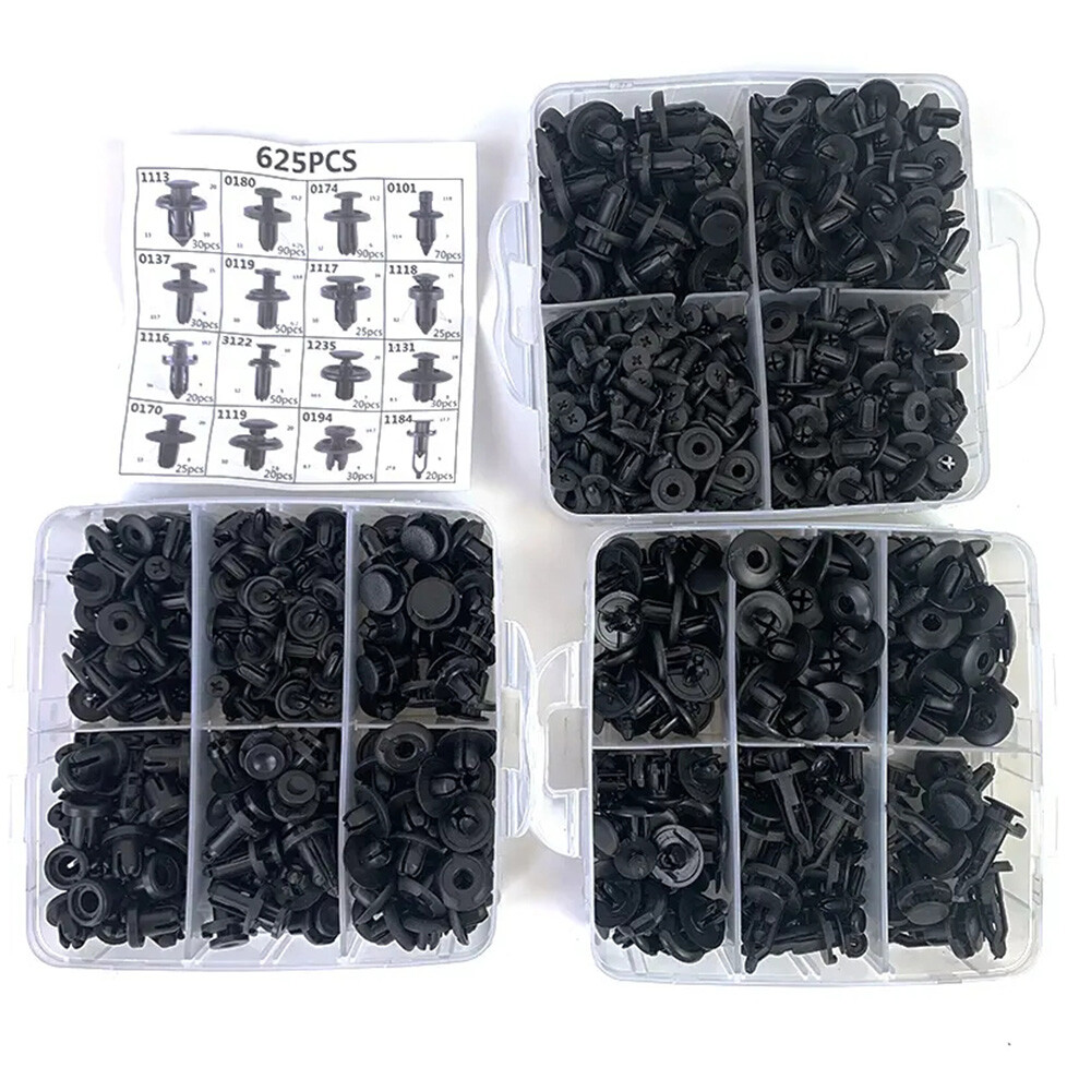 PLASTIC CAR PUSH PIN RIVET TRIM CLIPS PANEL FASTNERS INTERIOR ...