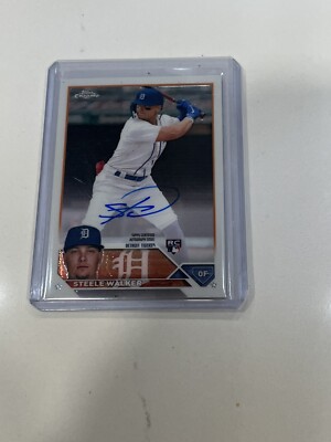 2023 Topps Chrome Steele Walker RC Rookie On-Card Auto #RA-SW Detroit ...