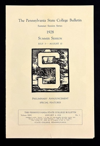1928 Pennsylvania State College Summer Session Series Vintage Classes ...
