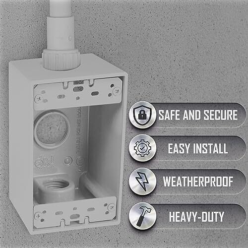 WHITE 1-GANG WEATHERPROOF BOX, 3 HOLE, 4 INCH, DEEP TAYMAC MODEL ...