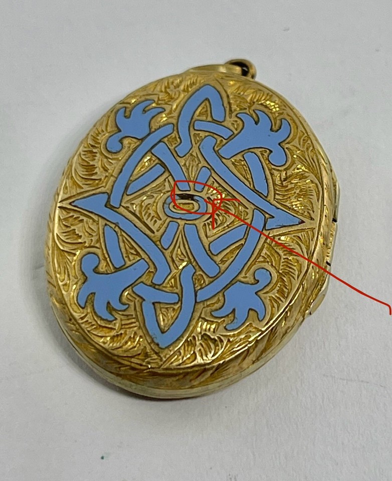 Victorian Double Sided Momento Mori Dark & Aqua Blue Enamel Mourning ...