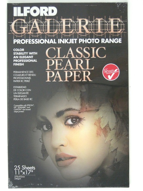 ILFORD Galerie Pro Inkjet Classic Pearl Photo Paper 11x17" 25 Shts ...