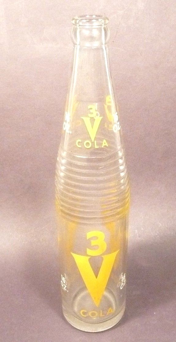 vintage ACL Soda Pop Bottle: 3-V COLA - 16 oz ACL | eBay