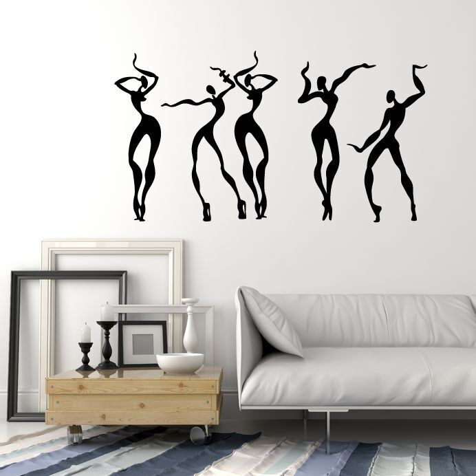 Vinyl Wall Decal African Girls Fun Party Dance Night Club Stickers ...