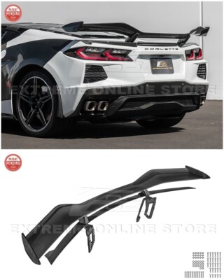 Z06 CARBON FIBER Rear High Wing Spoiler W/ Bracket For 20-Up Corvette ...