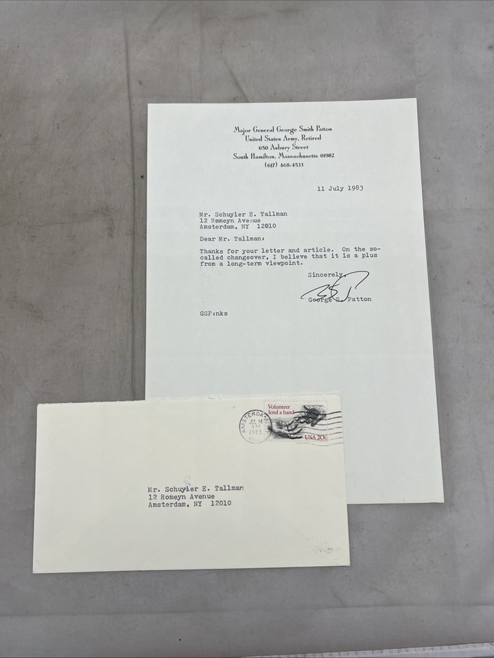 Lot Of 5 US Army Major General George S Patton IV Letters Autographed ...