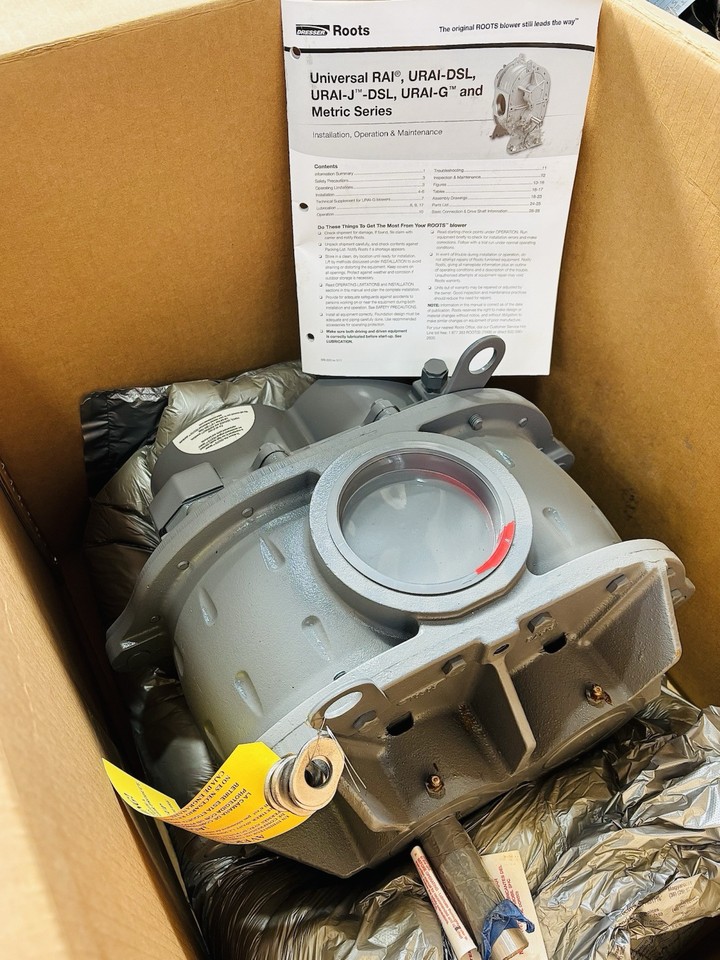 Roots 56 URAI Rotary Lobe Blower, Brand New In Box, Shaft Turns ...