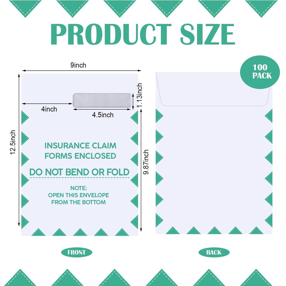 100 Pcs CMS 1500 Claim Form Envelopes 2025 HCFA 1500 Insurance Claim ...