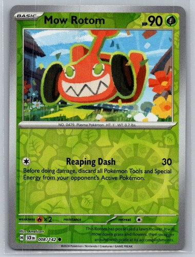 Mow Rotom #008/142 Stellar Crown Reverse Holo Common - Pokemon Cards ...