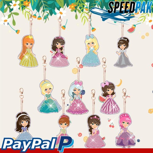 12pcs Diamond Art Key Rings Double Sided 5D Hanging Ornaments DIY ...