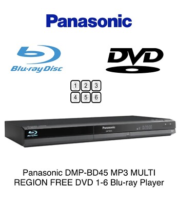 Panasonic DMP-BD45 DivX RAM DVD MULTI REGION 1-6 Blu-ray Player 12M ...