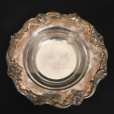 Lunt A-27 Silver Plate Bowl Ornate Rococo Edge Late Baroque Style ...