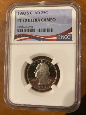 1993 S Washington Quarter 25c NGC PF70 UCAM ~ Proof | eBay