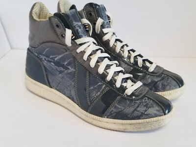 Diesel Black Gold Sneakers Hi Tops Gray Lace Up Leather Men Size 10 See ...