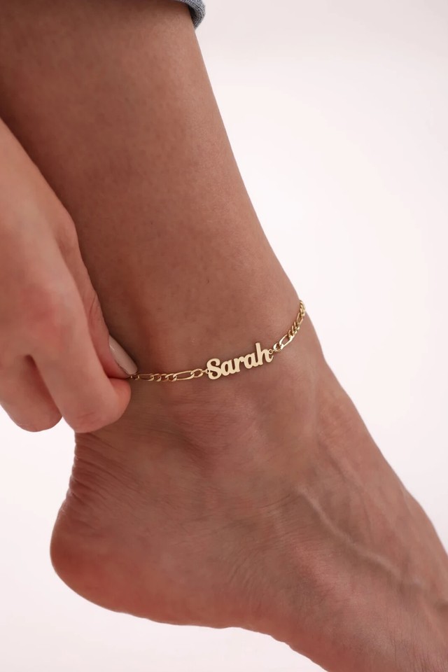 Personalized Anklet Name Anklet Custom 925 Silver Gold Anklet Beach Summer | eBay