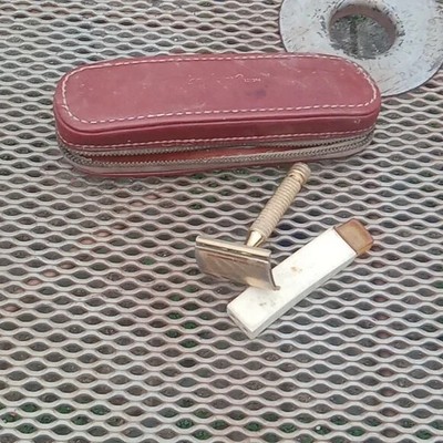 Vintage Star Double Edge Safety Razor Silver Star Gold color in case | eBay